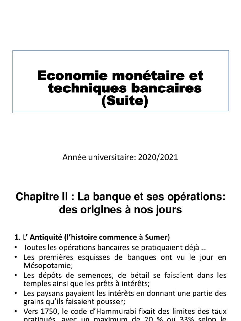 Histoire des opérations bancaires | PDF | Banques | Argent