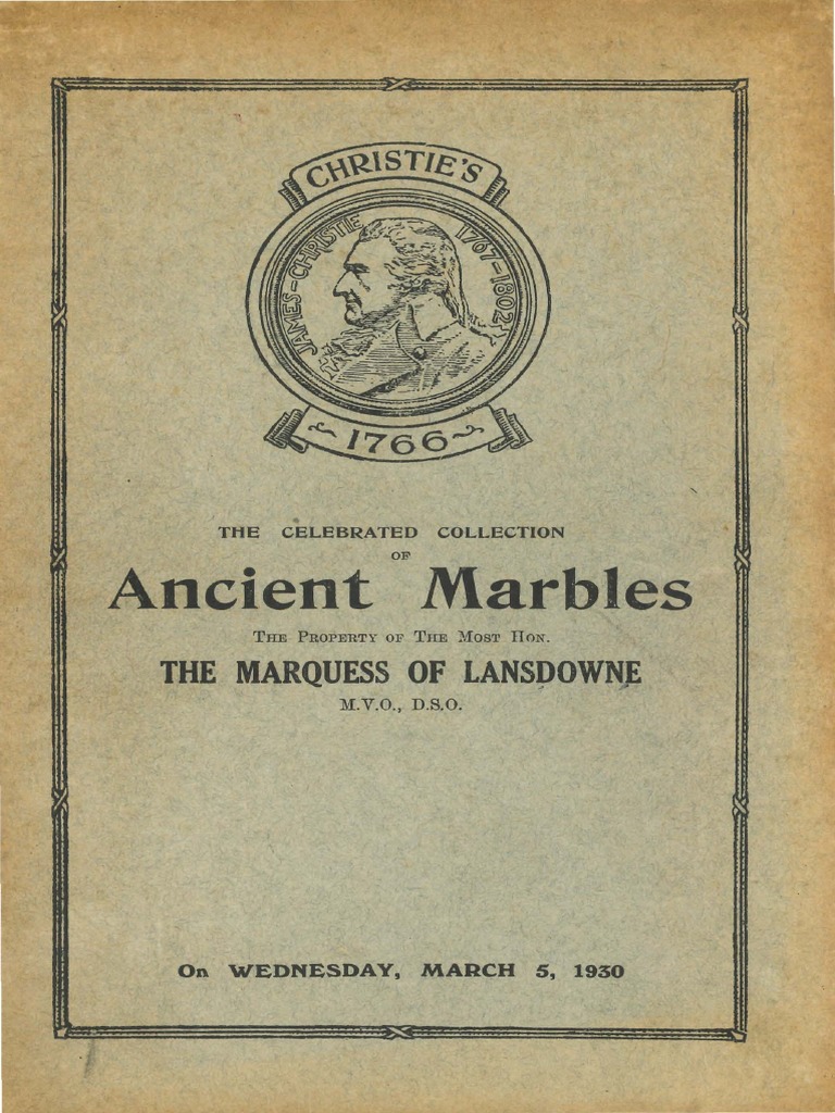 1930, 05 March (Christie's) - The Celebrated Collection of Ancient Marbles. The Property of The ...