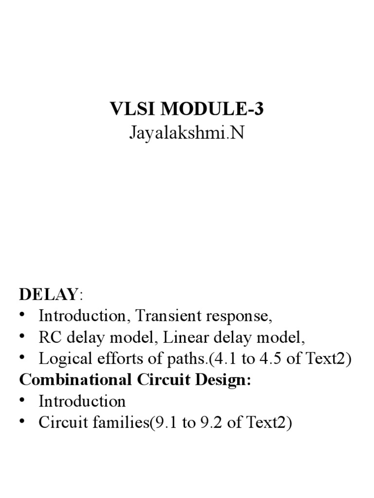Vlsi Module-3 | PDF | Logic Gate | Electronic Design