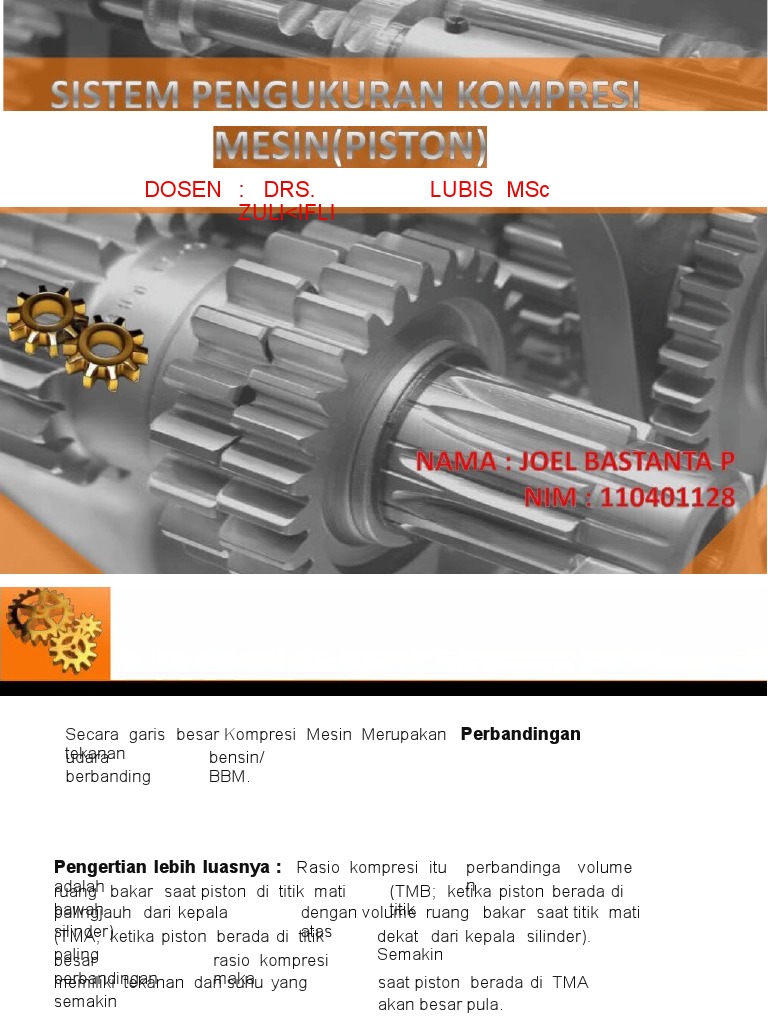 Pengertian dan Cara Mengukur Kompresi Mesin | PDF