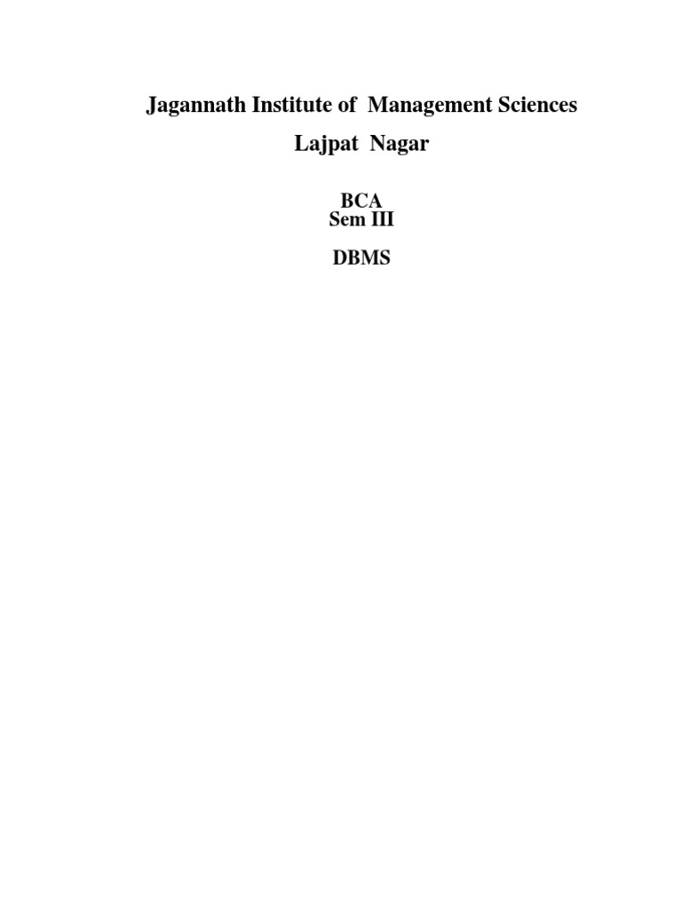 Bca III Semester Dbms Notes Unit Wise Unit 1 - Jims (Pdfdrive) | PDF ... Bca III Semester Dbms Notes Unit Wise Unit 1 - Jims (Pdfdrive) | PDF ...