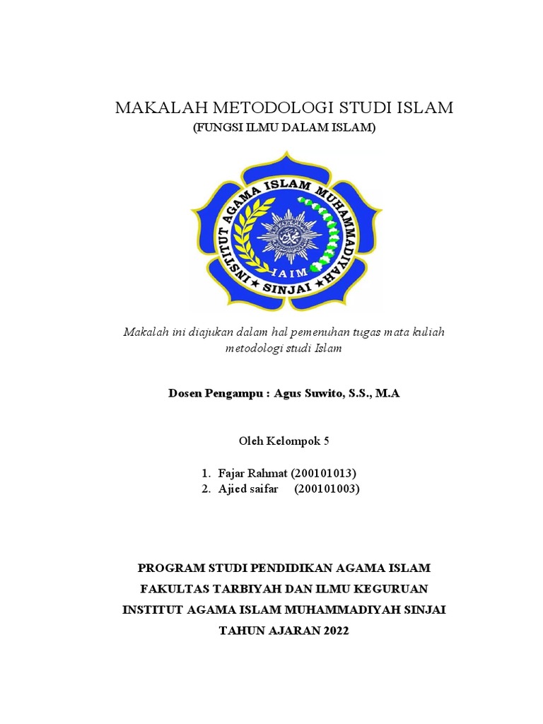 Makalah Metodologi Studi Islam 3 | PDF