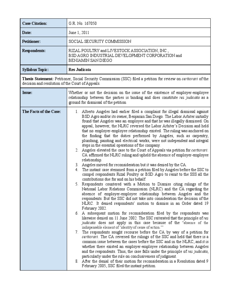 5 - SSC vs. Rizal Poultry and Livestock Association | PDF | Res ...