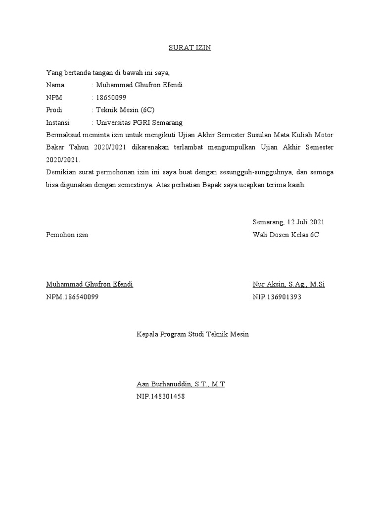 Surat Izin | PDF