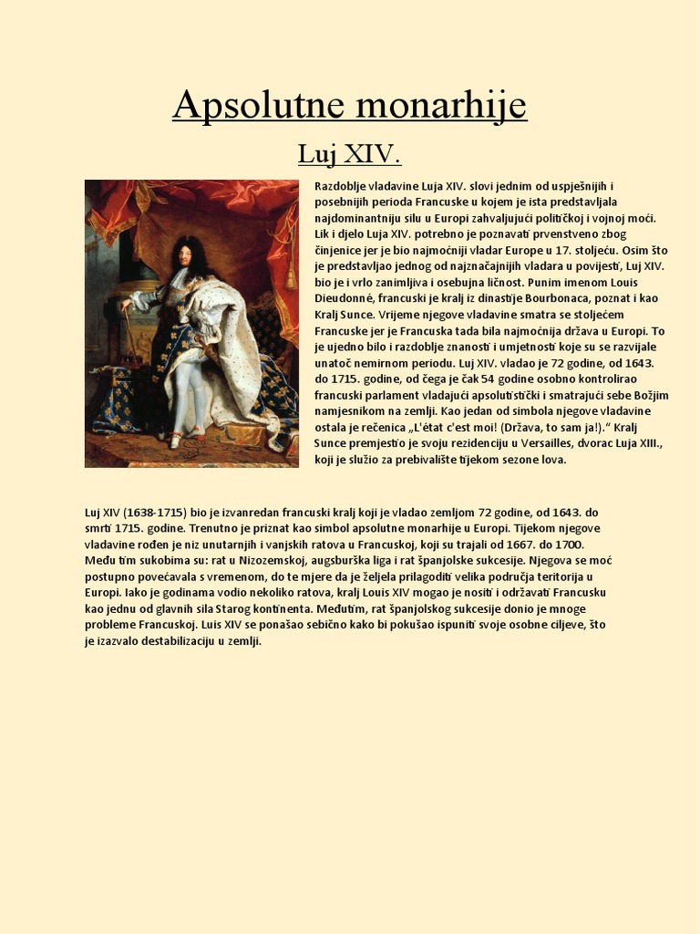 Apsolutne Monarhije | PDF
