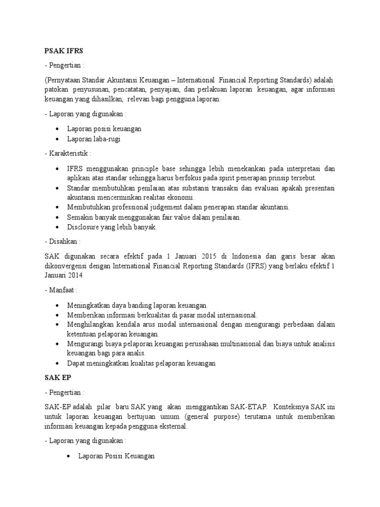 Psak Ifrs & Sak Ep | PDF