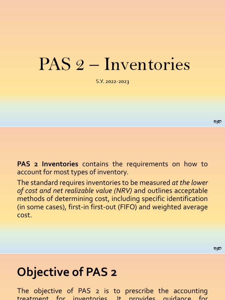 PAS 2 - Inventories | Download Free PDF | Inventory | Cost Of Goods Sold