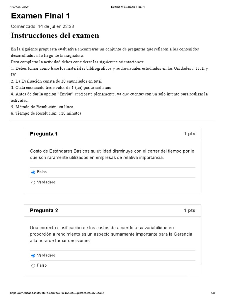 Examen - Examen Final 1.1 | PDF | Presupuesto | Análisis FODA Examen - Examen Final 1.1 | PDF | Presupuesto | Análisis FODA