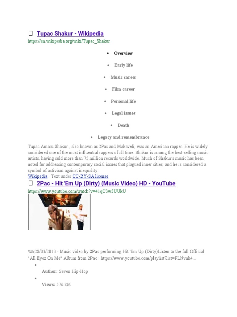 Tupac Shakur | PDF | Hip Hop | African American Music