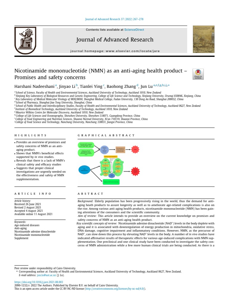 Nicotinamide Mononucleotide (NMN) As An Anti-Aging Health Product - Promises and Safety Concerns ...