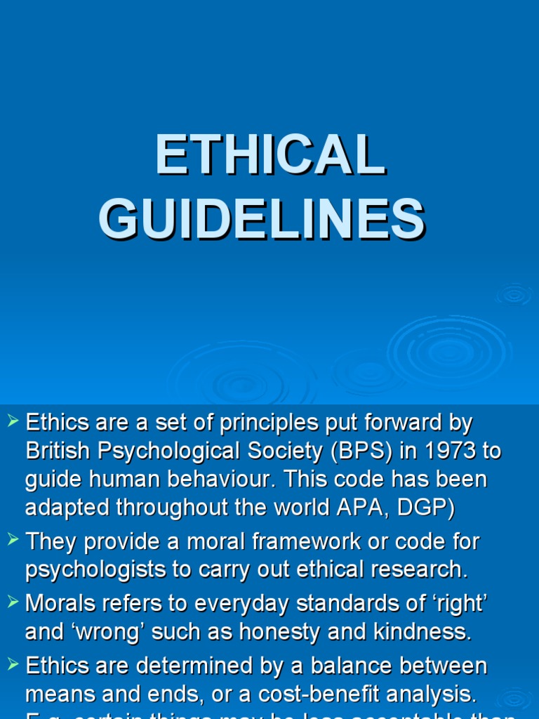 Ethics | PDF | Deception | Informed Consent