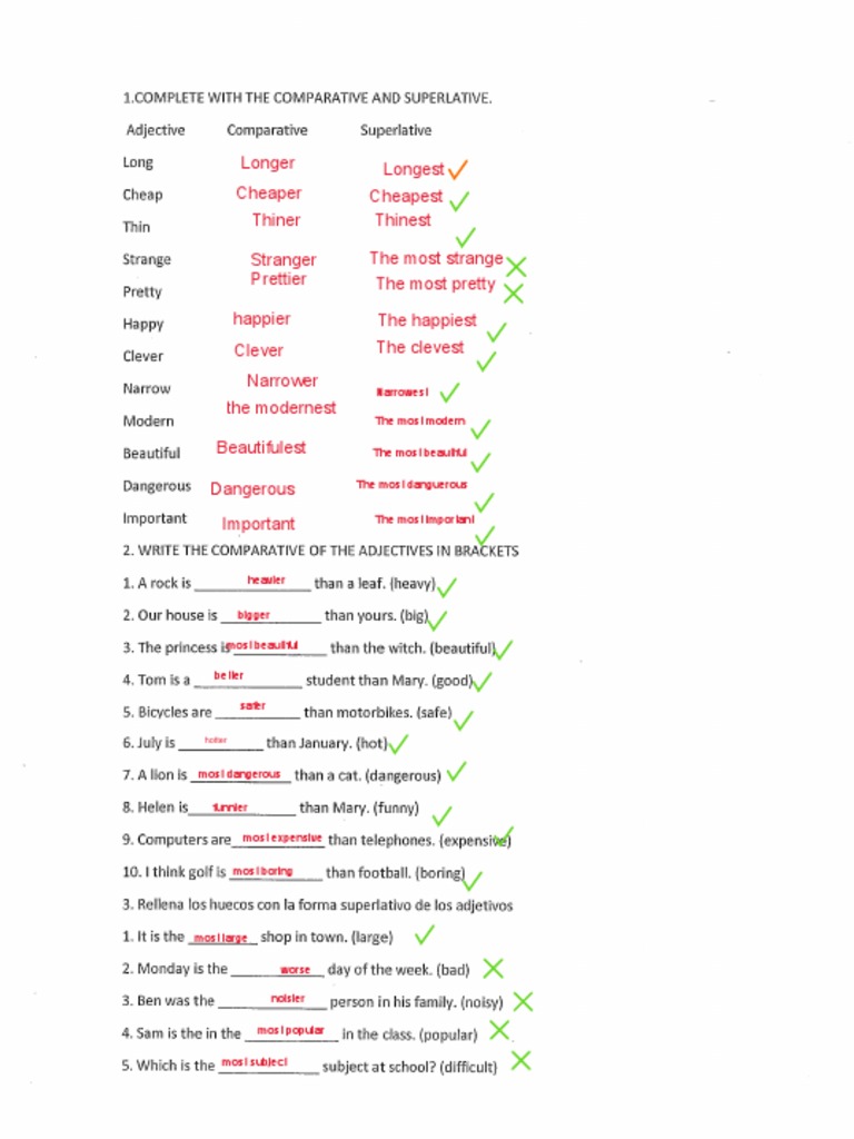 Comparatives Superlatives - Extra Practice Ibai | PDF