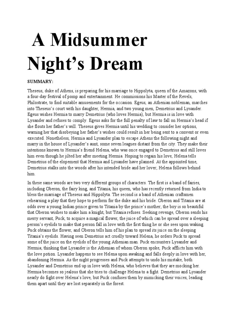 A Midsummer Night | PDF | A Midsummer Night's Dream