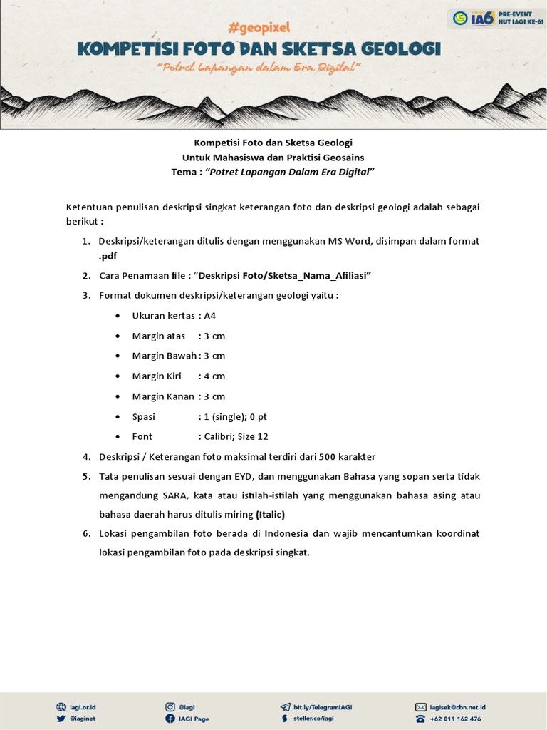 Template Kompetisi Fotografi Dan Sketsa Geologi | PDF
