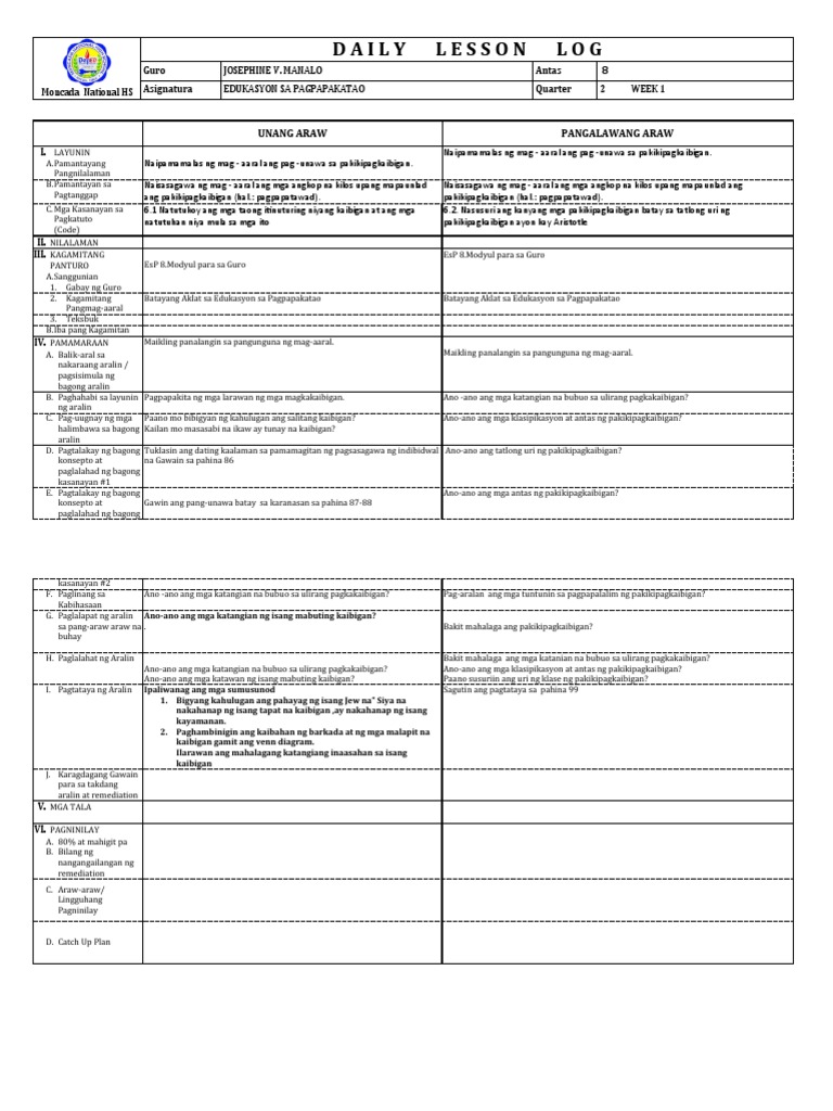 DLL-ESP Week 3 Quarter 2 | PDF