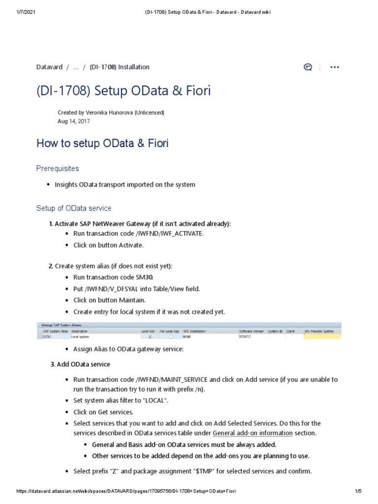 OData & Fiori Setup Guide | PDF | Computer Engineering | Computer Data
