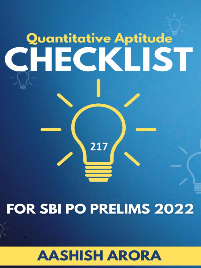Quant Checklist 217 PDF 2022 by Aashish Arora | PDF | Interest | Elementary Mathematics