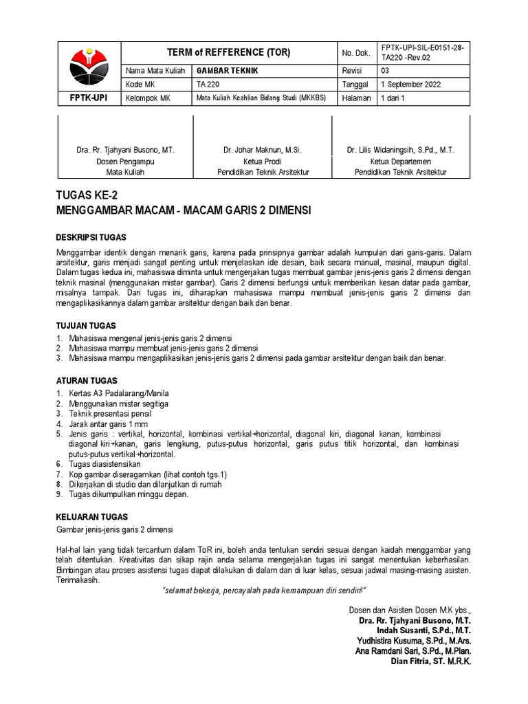 2022 Gamtek PTA - TOR 2 Garis 2D | PDF