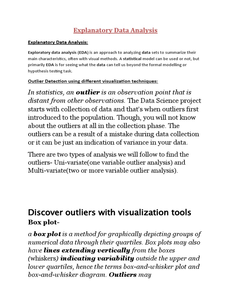 Explanatory Data Analysis | PDF | Errors And Residuals | Regression Analysis