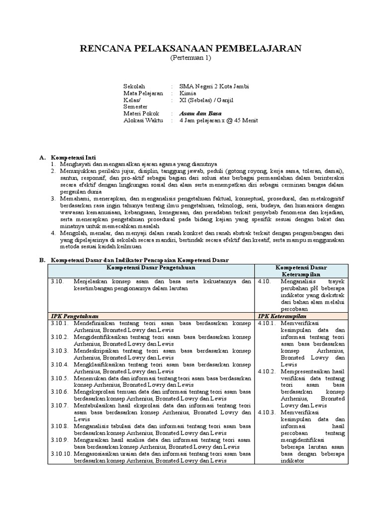RPP Asam Basa Genap2023 | PDF