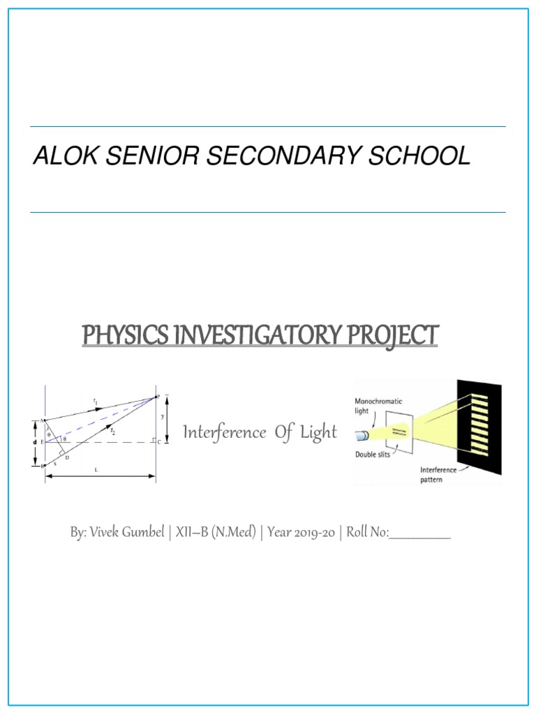 Toaz Info Physics Investigatory Project On Interference Of Light Pr