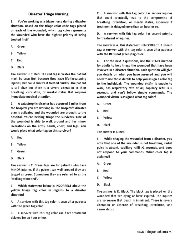 Disaster Triage Nursing | PDF | Medical Emergencies | Clinical Medicine