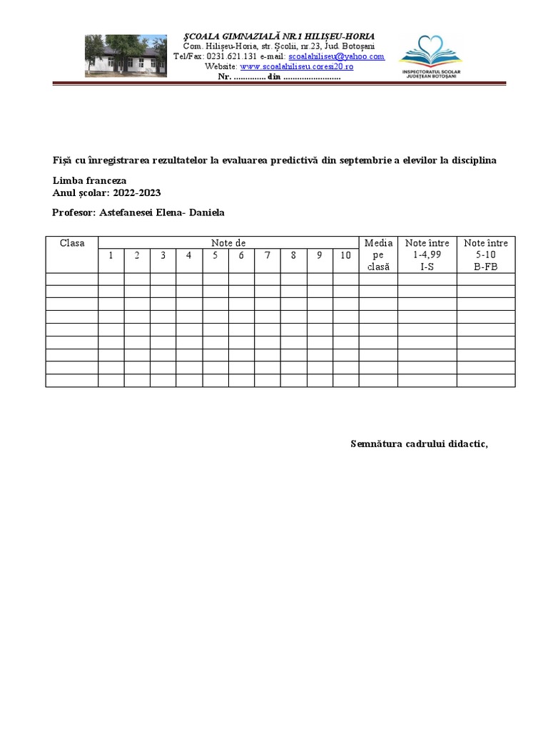 Fise Progres A 6a | PDF