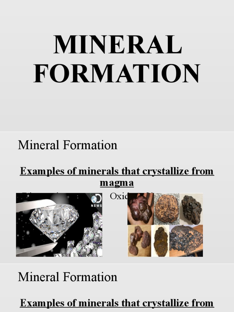 Mineral Formation Processes and Examples | PDF | Minerals | Rock (Geology)