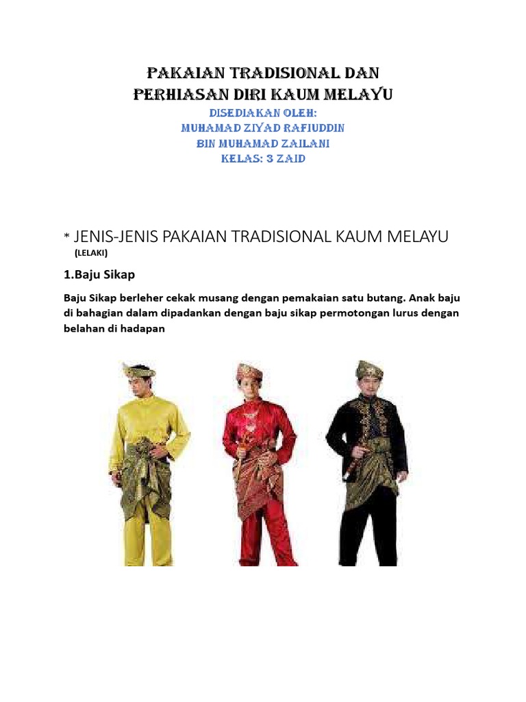Pakaian Tradisional Malaysia | PDF