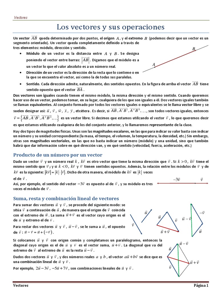 Teoría Vectores | PDF | Vector Euclidiano | Álgebra