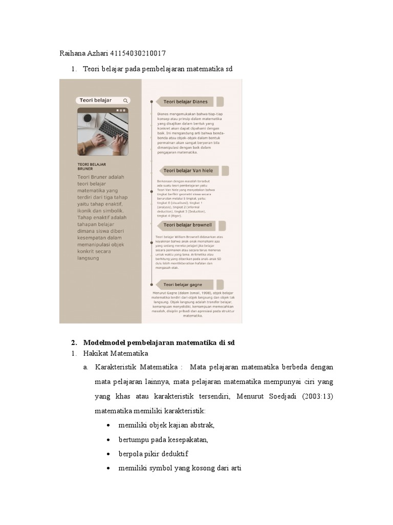 Teori Belajar Matematika | PDF Teori Belajar Matematika | PDF