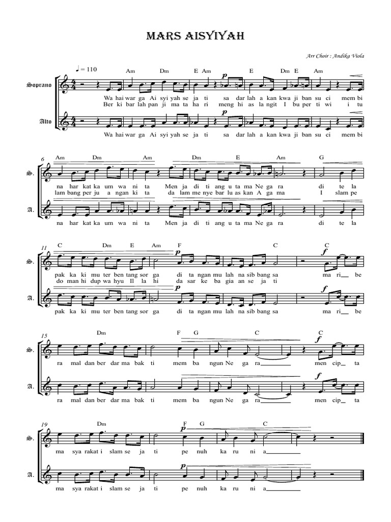 Mars Aisyiyah - Full Score | PDF