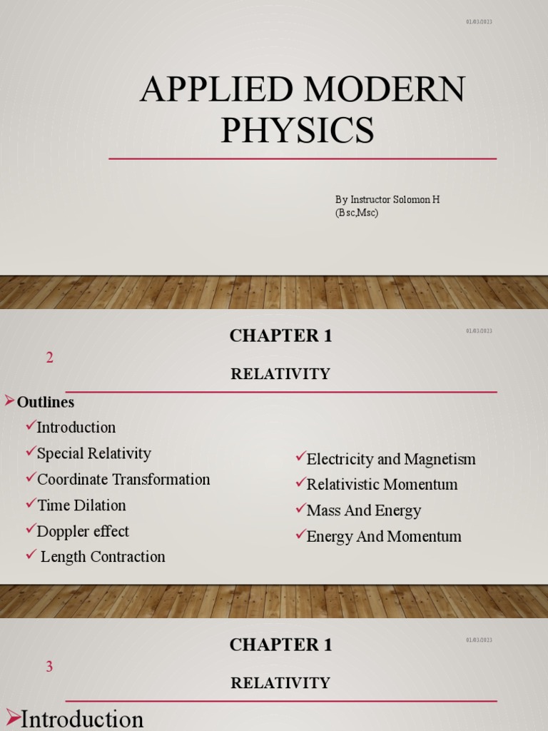 Modern Physics Chap 1 | Download Free PDF | Special Relativity | Momentum