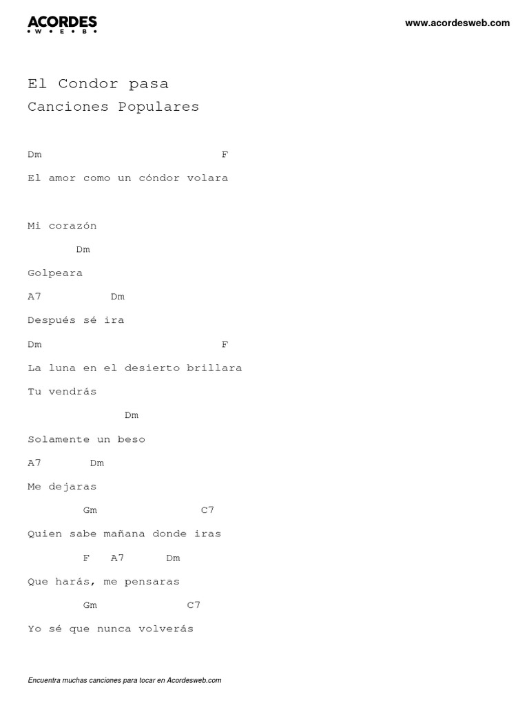 Canciones Populares El Condor Pasa | PDF