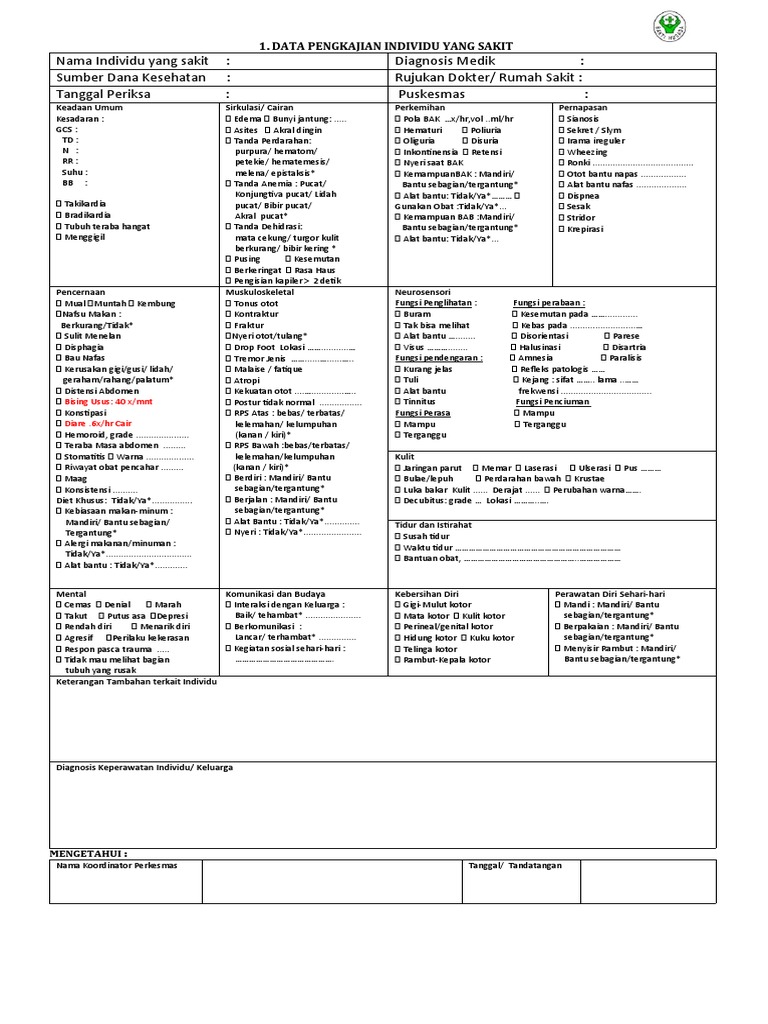 01 Form Askep Individu 0 | PDF
