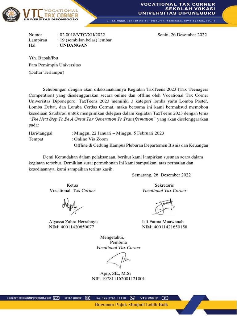 Surat Undangan Universitas | PDF