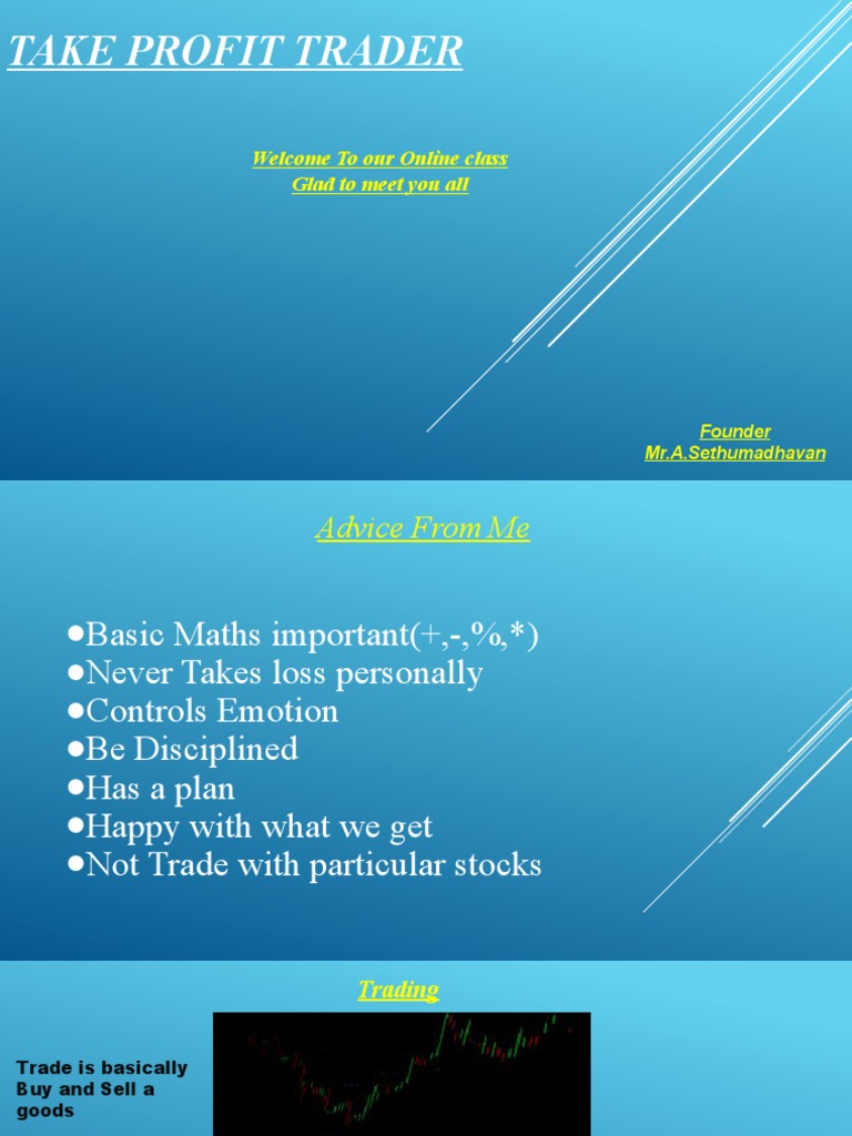 Take Profit Trader New | PDF | Stocks | Technical Analysis