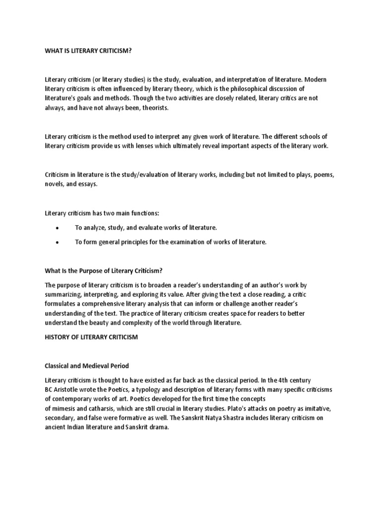 What Is Literary Criticism | PDF | Literary Criticism