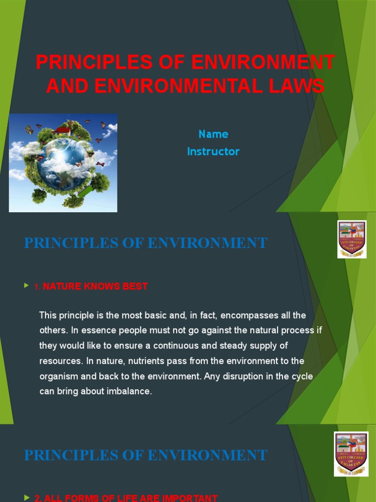 Environmental Principles and Laws | PDF | Waste Management | Sustainability