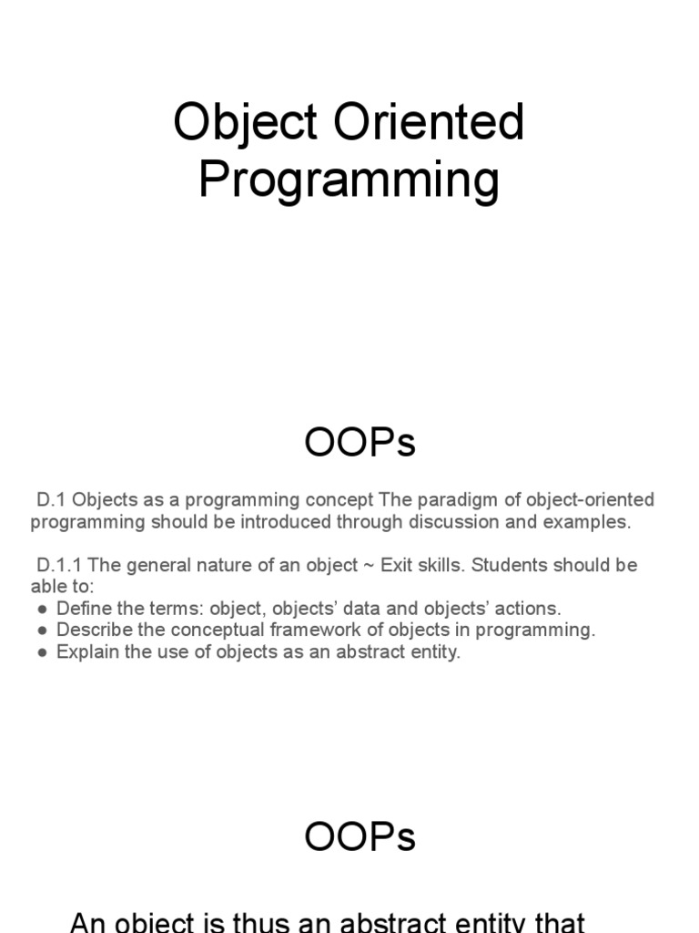 Object Oriented Programming Pdf Object Oriented Programming Class Computer Programming 1477