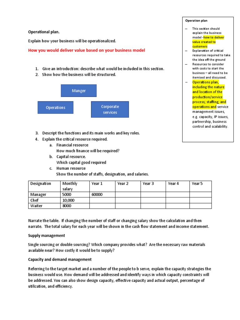 Support To Operational Plan | PDF | Procurement | Resource