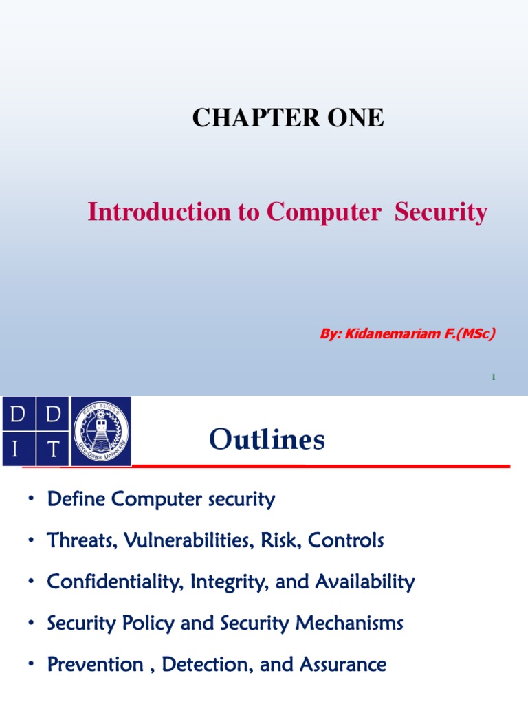 Chapter 1-Introduction To Computer Secuirty | Download Free PDF | Information Security | Security