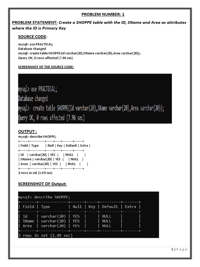 SQL Docx | PDF | Databases | Table (Database)