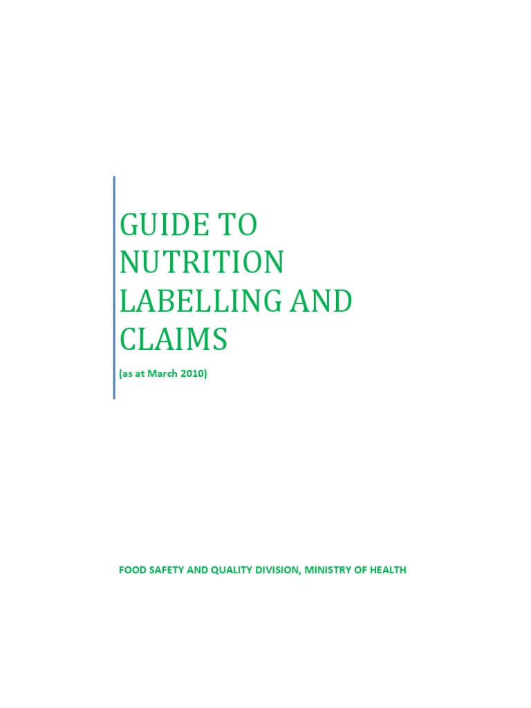 Guide nutrition labelling claims | PDF | Nutrition Facts Label | Food ...