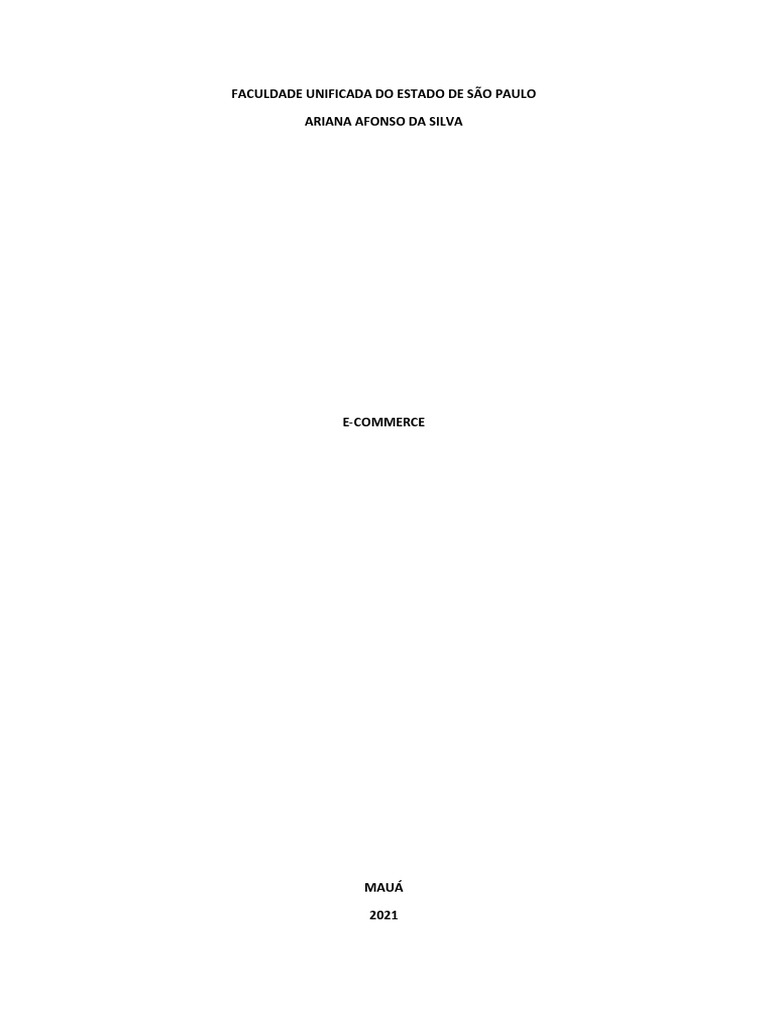 E-Commerce - Projeto Integrador | PDF | Burnout ocupacional | Estresse (Biologia)