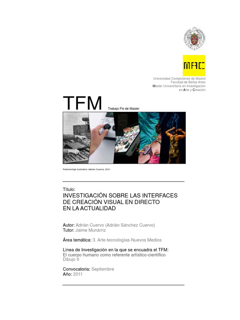 Adrián Sánchez Cuervo - TFM | PDF | Las artes