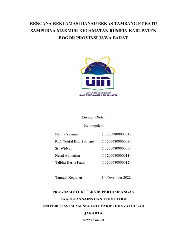 Laporan Reklamasi Tambang | PDF