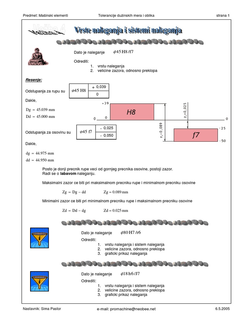 Tolerancije Vezba 4 050506 | PDF