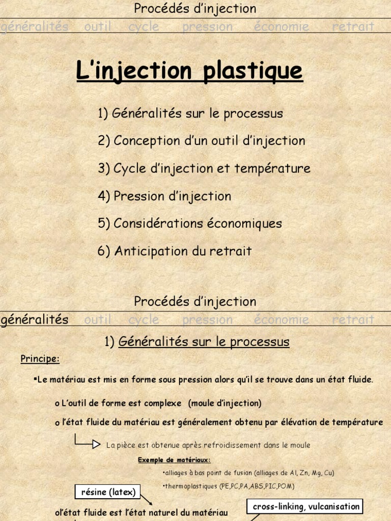 Injection | PDF | Plastique | Processus industriels