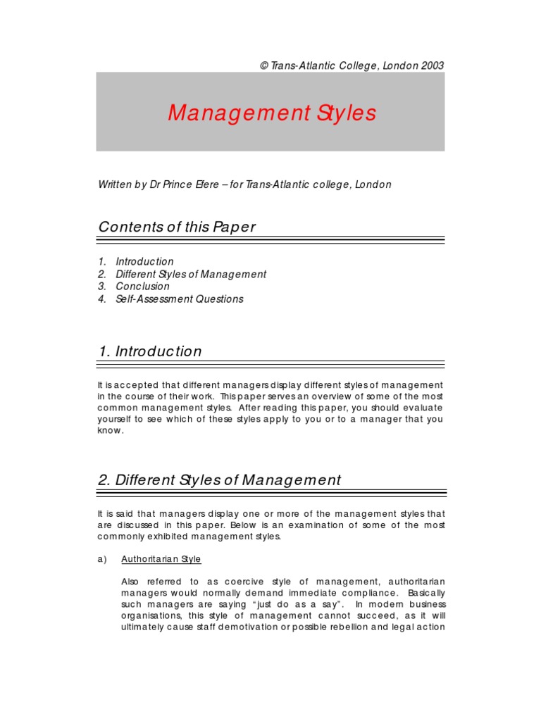 Bsup Management Styles, Bayelsa - Org.uk | PDF | Motivation | Motivational